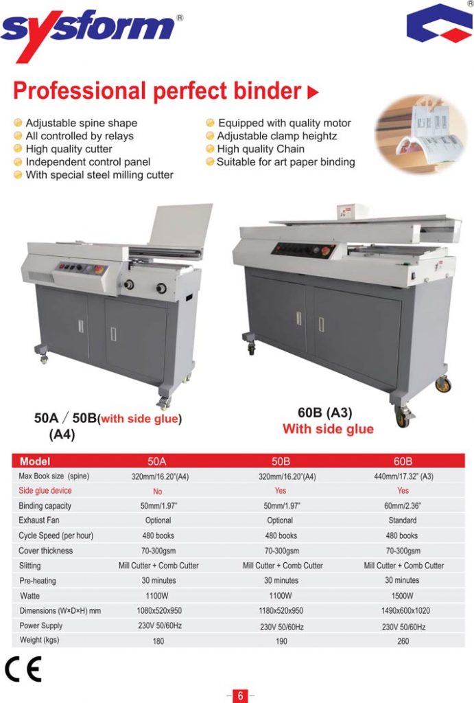 Encadernadora SYSFORM 50B Perfect binder (com cola lateral) A4 - Fragmentadora de Papel ...