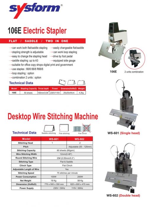 Grampeador elétrico SYSFORM 106E Automático - Fragmentadora de Papel | Fragmetadora de Papel ...