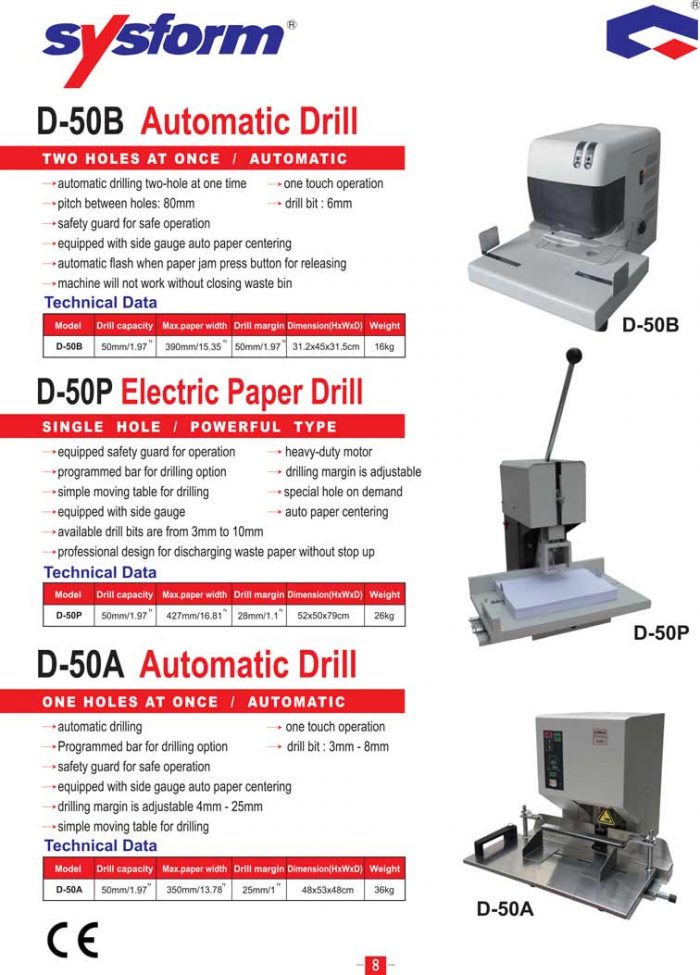PERFURADORA AUTOMÁTICA UM FURO – SYSFORM D-50A - Fragmentadora de Papel | Fragmetadora de Papel ...